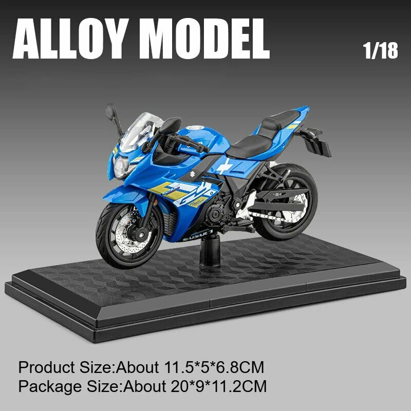 Мотоцикл коллекционный 1:18, синий Kawasaki Suzuki Yamaha