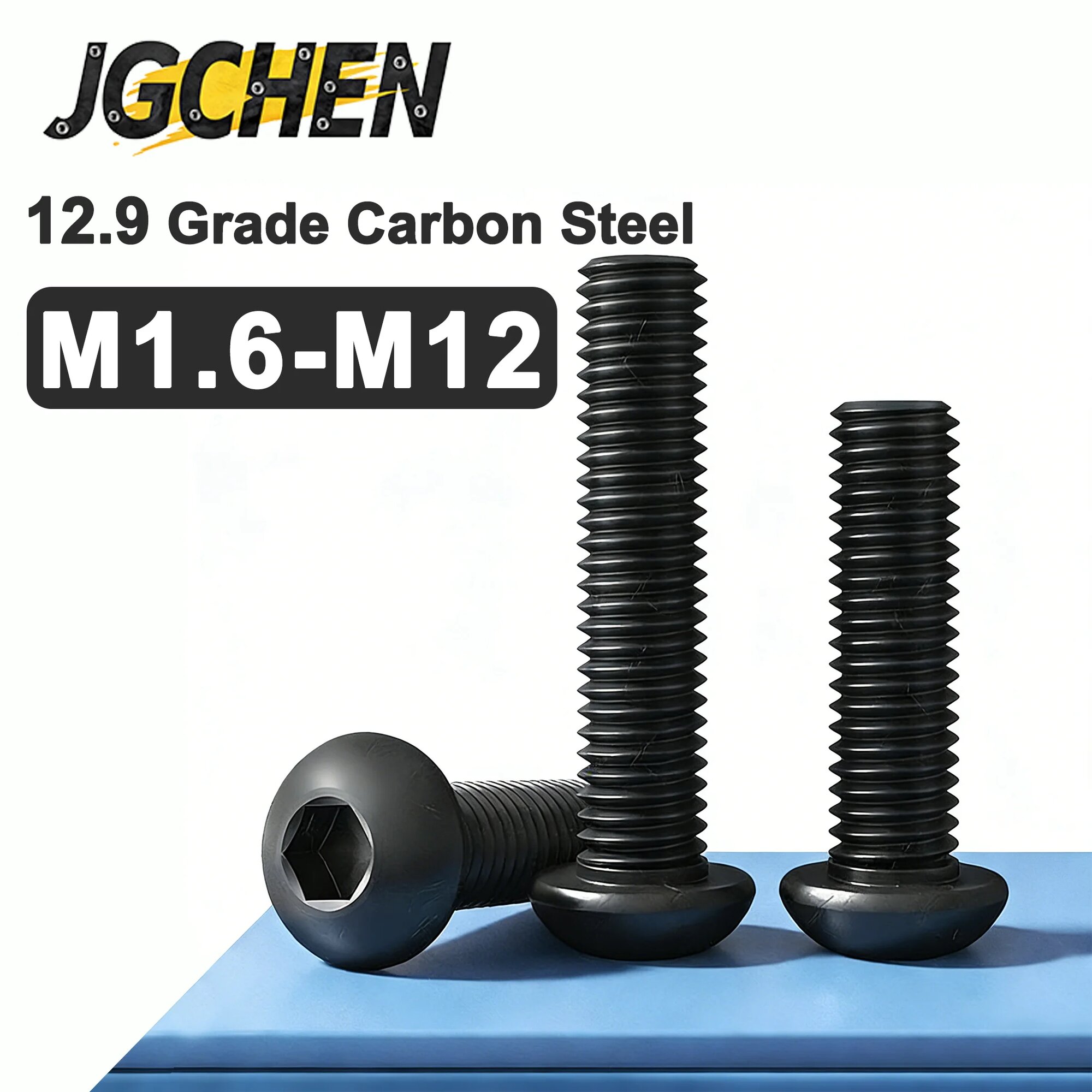 Винты XMSJ черные стальные M1.6-M12, длина 10mm