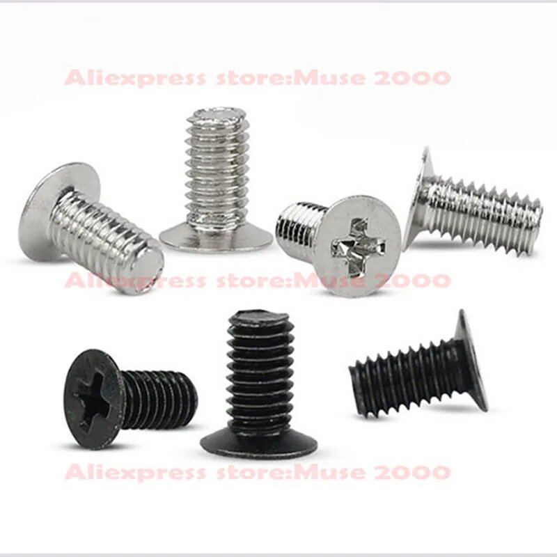 Медные винты M3*3 4 5 6 8 10 тонкие потайные siliver, M3X6