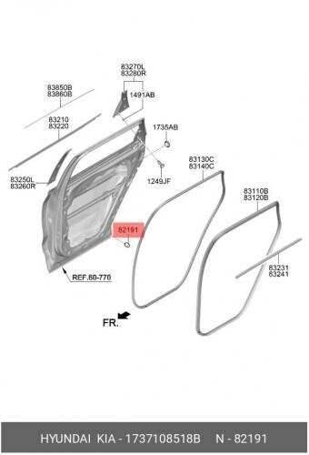 Демпфер двери Hyundai / Kia (Mobis) 1737108518B