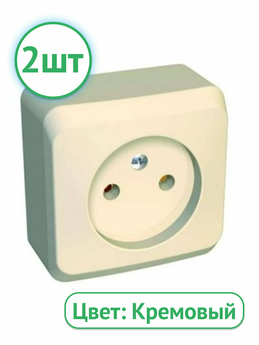 Розетка Systeme Electric Этюд кремовыйдля открытой проводки PA16-001K (комплект из 2 шт.)
