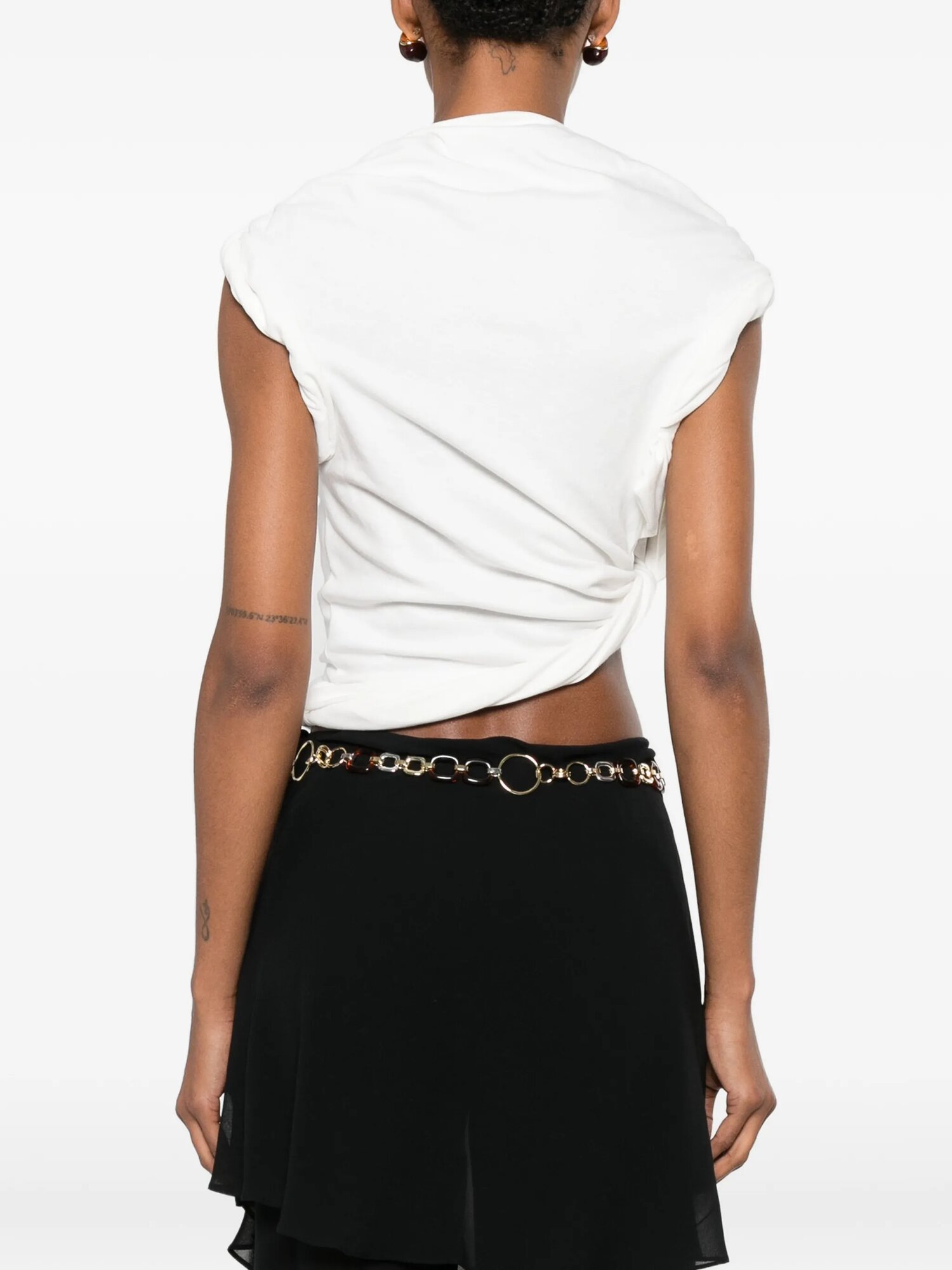 Футболка Christopher Esber Rolled twisted T-shirt, размер 10, white — фото 1
