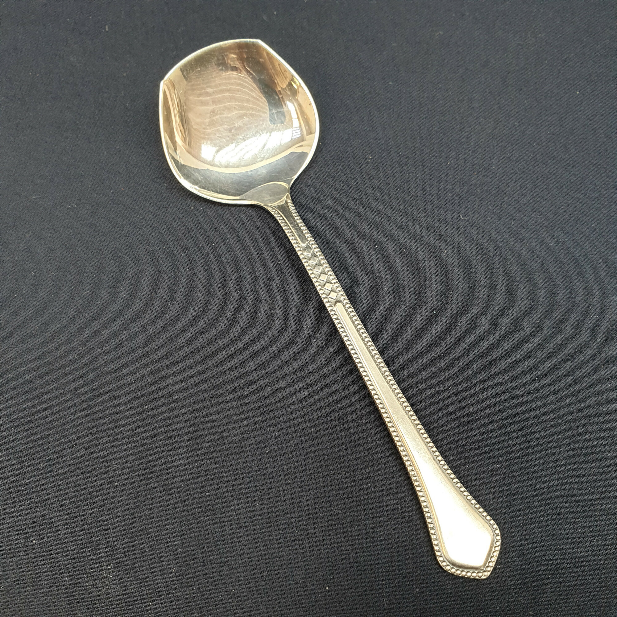 Винтажная ложка для варенья. Столовый прибор СССР с узорной ручкой, мельхиор МНЦ 15 20