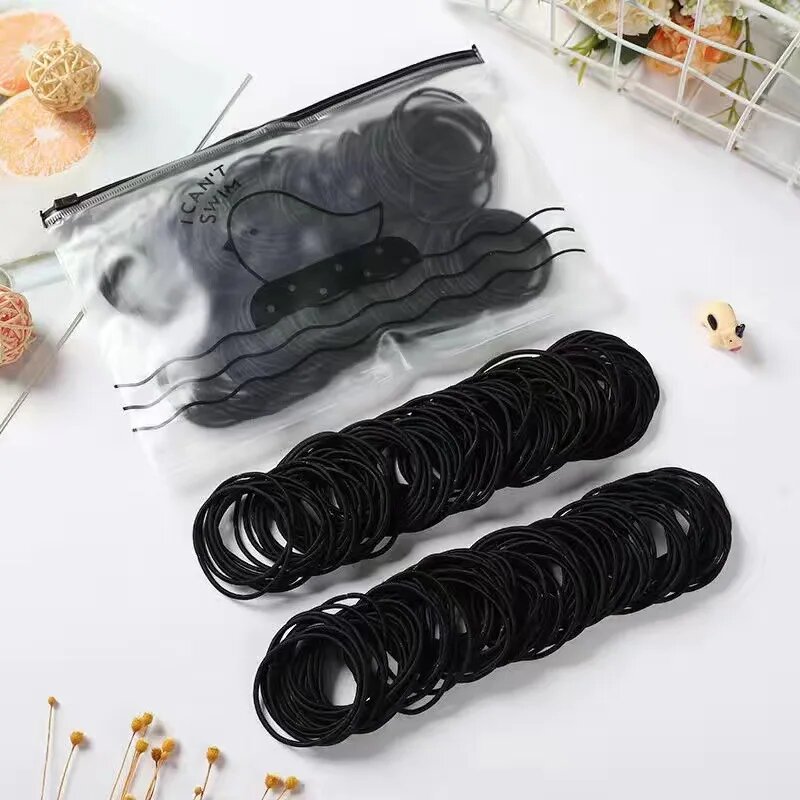 Резинки для волос полиэстер XPJ100 Черный, Black