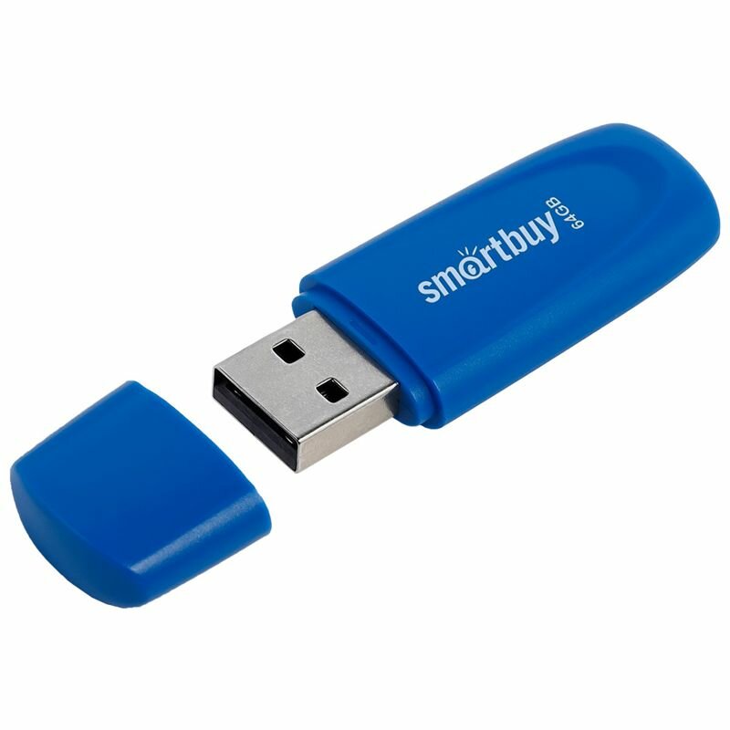 2 шт. Память Smart Buy "Scout" 64GB, USB 2.0 Flash Drive, синий