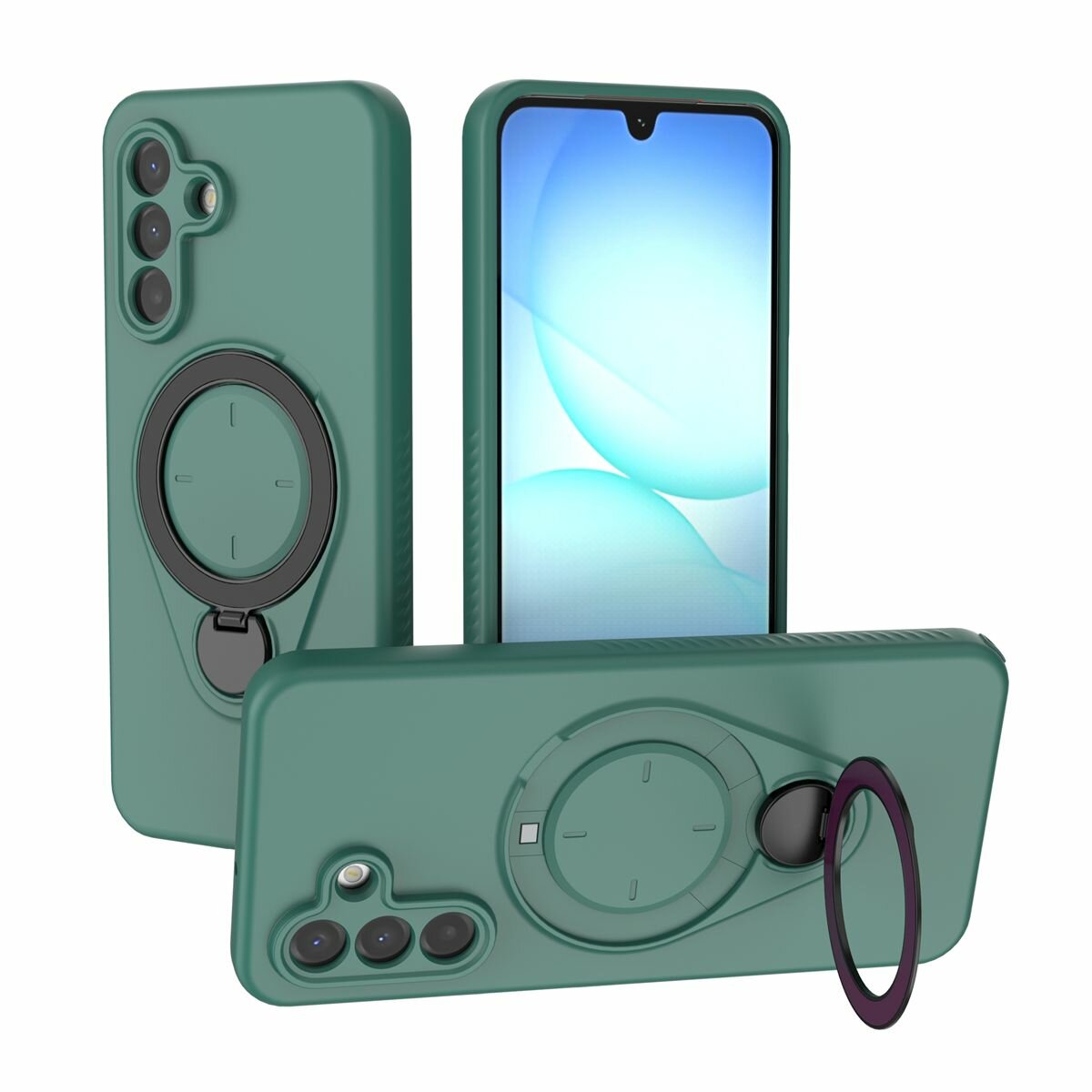 Чехол для Samsung Galaxy A17 бронированный для противоударный, Поддержка MagSafe, с подставкой для живого видео