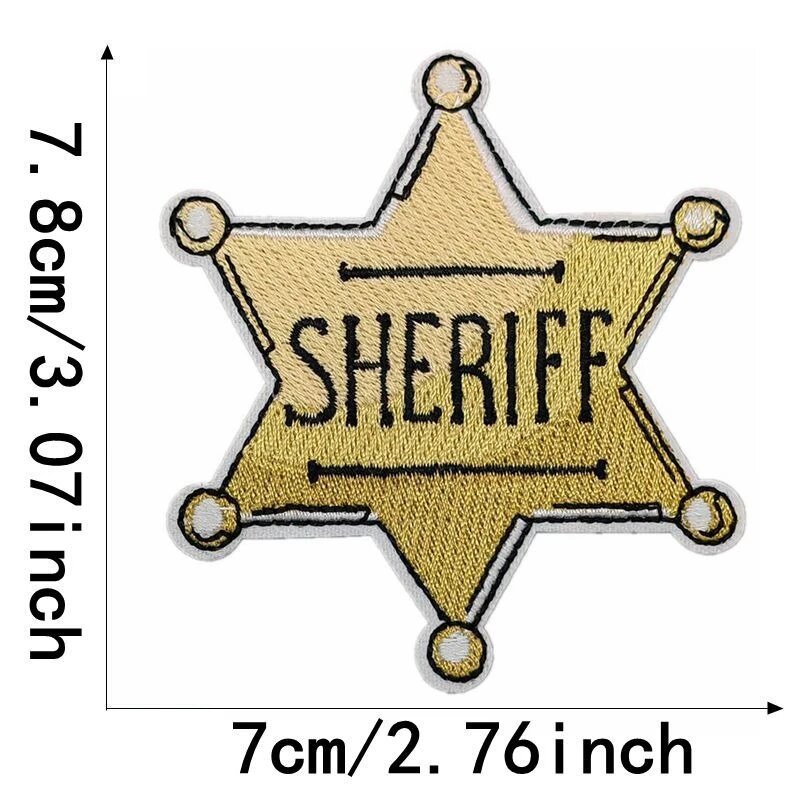 Нашивка Sheriff вышитая, 7.8x7см, цвет 19