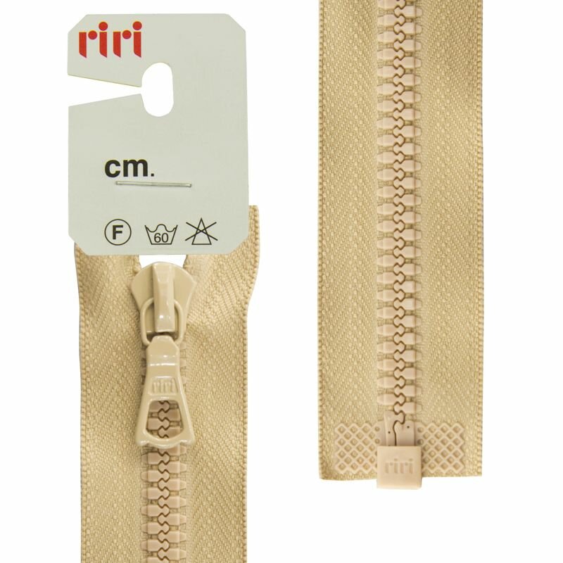 Молния riri Тракторная, разъемная, 1 замок, 6 мм, 50 см, цвет 2212, Бежевый