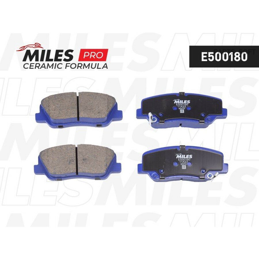 E500180 MILES Колодки тормозные передние керамика MILES E500180 | цена за 1 шт