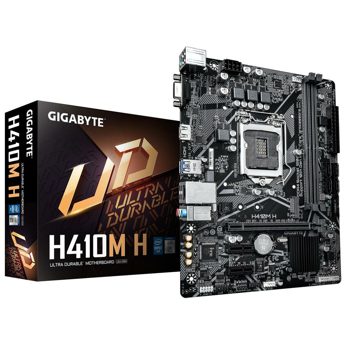 Материнская плата Gigabyte H410M H 2.0 H410, LGA1200, Intel H410, Micro-ATX, RTL (H410M H 2.0)