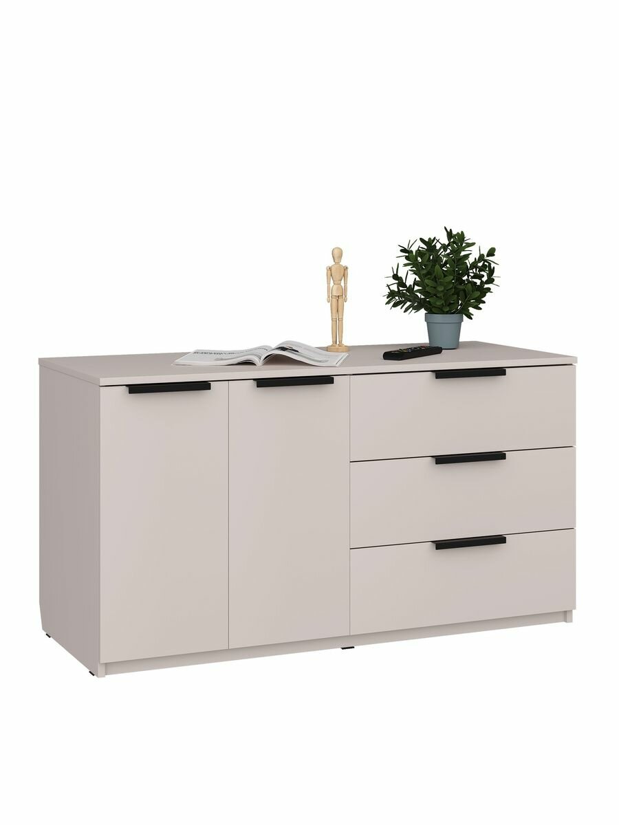 Комод Инга, ЛДСП "Кашемир", шариковые направляющие, 120 см x 65 см x 50 см, бежевый — фото 1