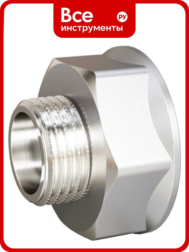 Переход LD Pride DN40x32, 1 1/2"ВР х 1 1/4"НР, латунь никель, никелированный переходник внутренне‑наружного соединения