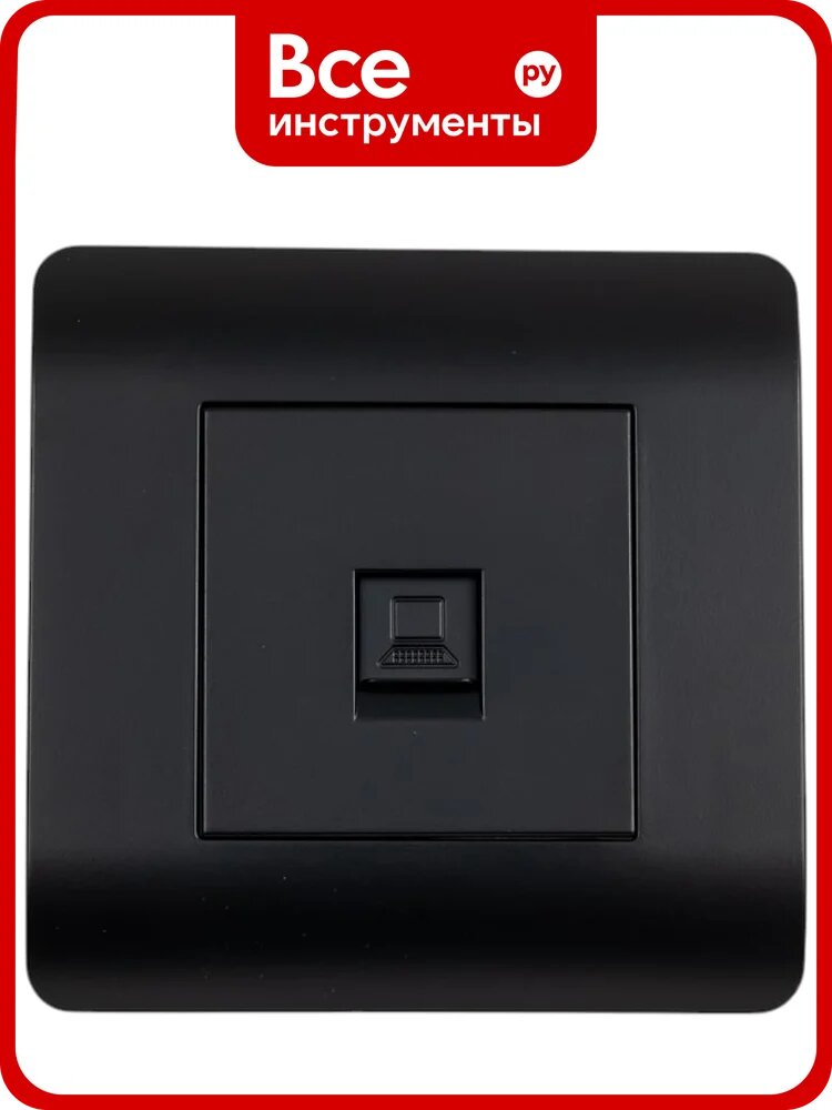 Розетка CHINT NEW3-E 431490, встраиваемая, IP20, RJ45, черный