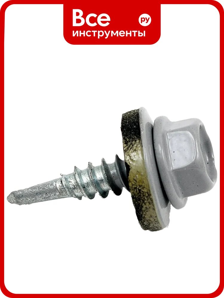 Кровельный саморез креп-комп 4,8x19, RAL7004, серый, 250 шт. ск48197004кф