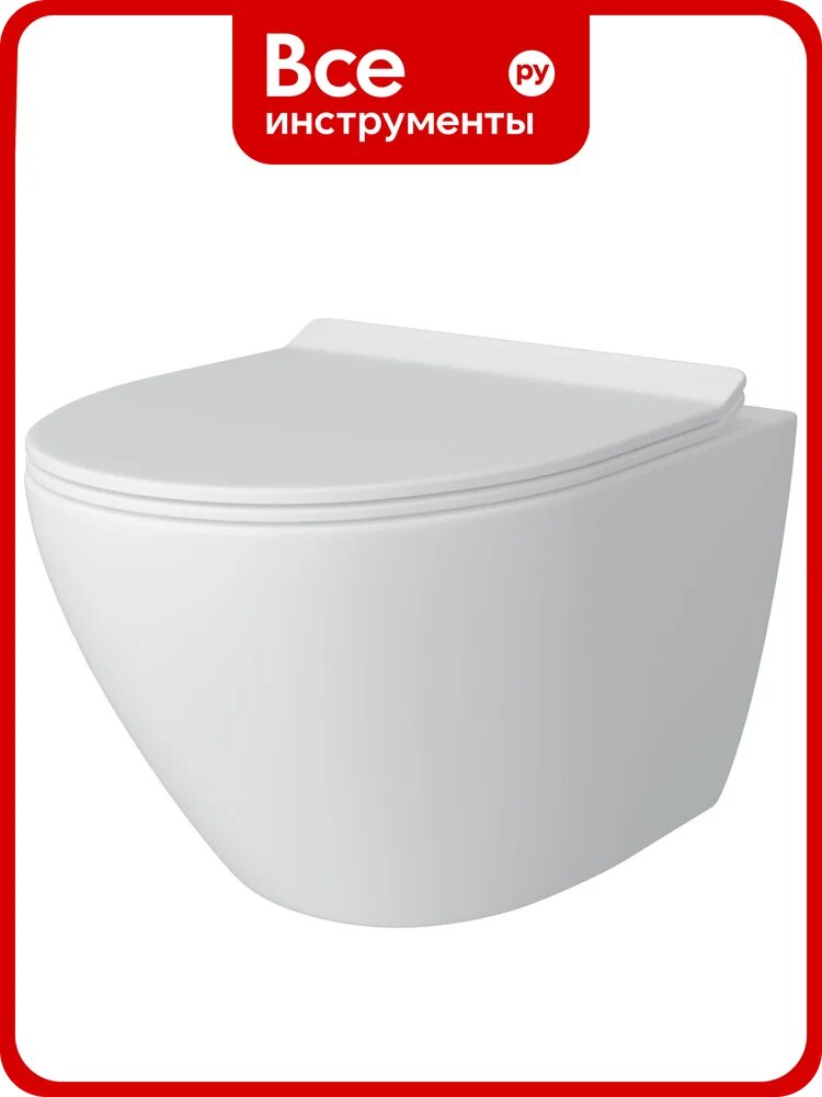 Подвесной унитаз Teymi Lina Pro безободковый, сиденье микролифт T40106 ЦБ-00268215, санфарфор, хромовая фурнитура