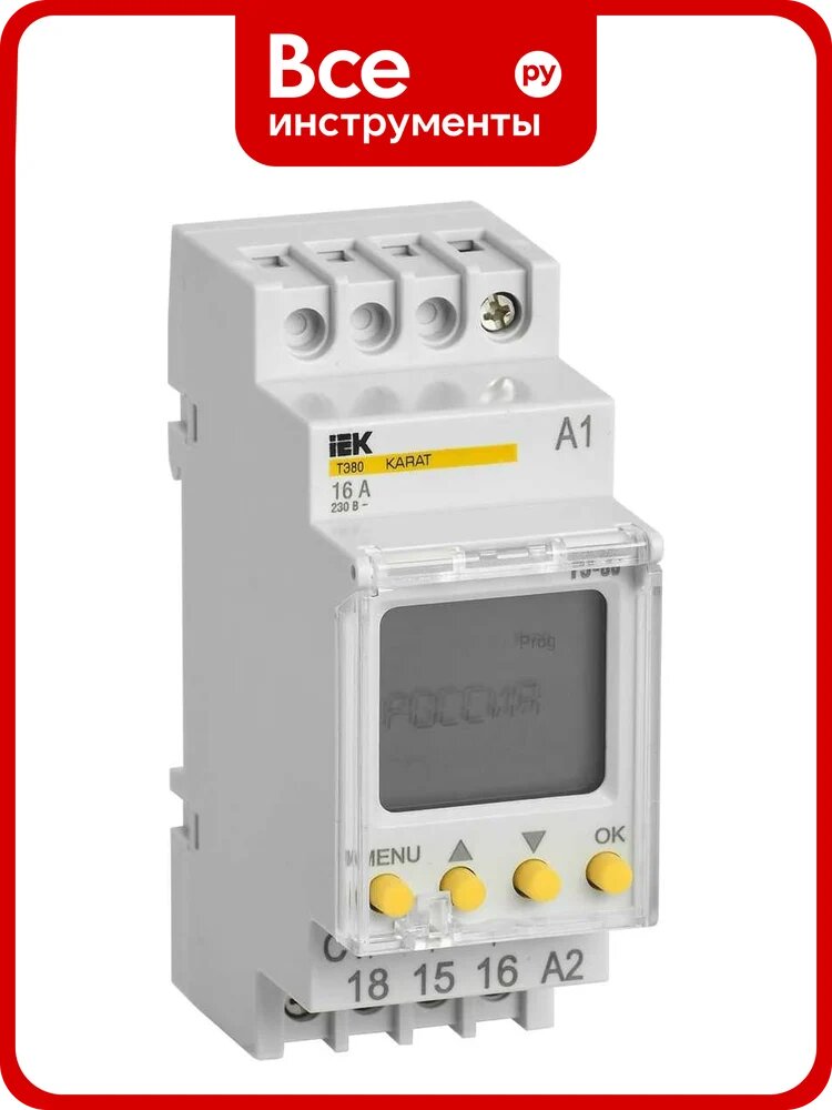 Цифровой таймер IEK ТЭ80 16А, 230В, на DIN-рейку, KARAT MTA10-16-080