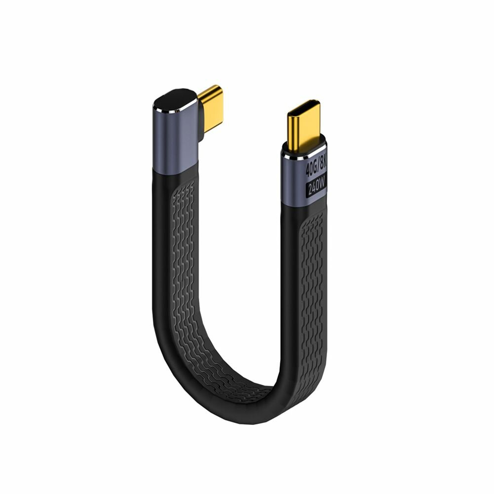 Кабель USB4 USB-C на USB-C, 240 Вт, 40 Гбит / с, угловой 90 град, для ноутбуков, Mac Book и SSD