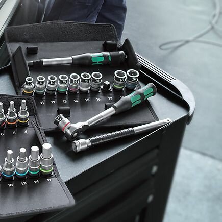 Набор с трещоткой Wera 8006 SC 1 Zyklop Hybrid, DR 1/2", 13 пр, WE-004090
