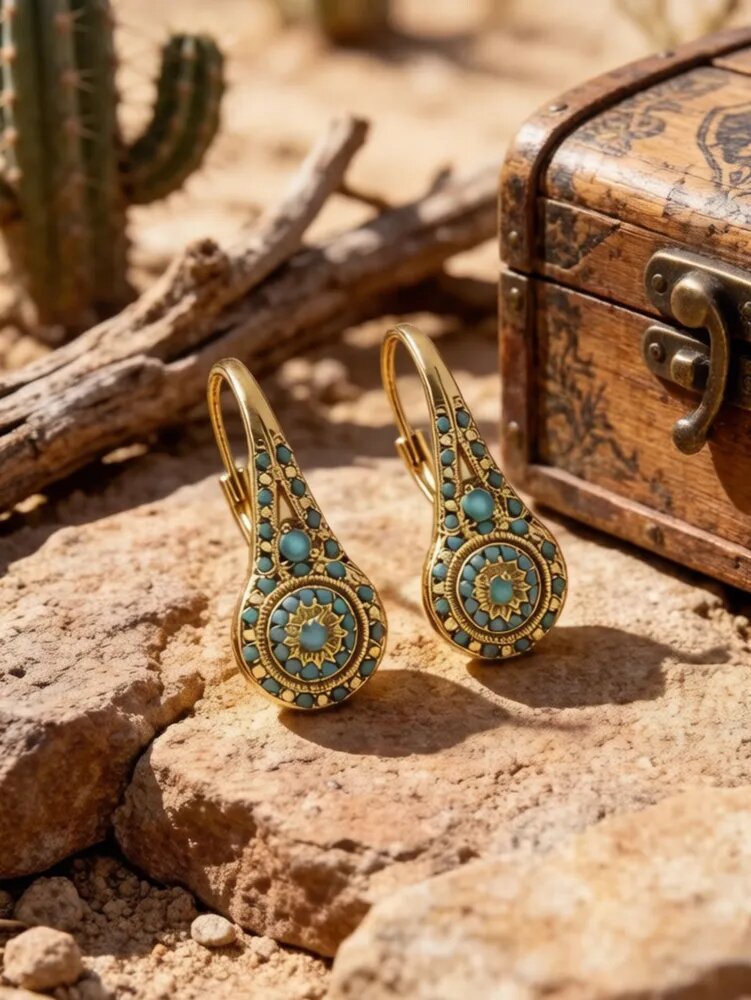 Серьги, бирюза