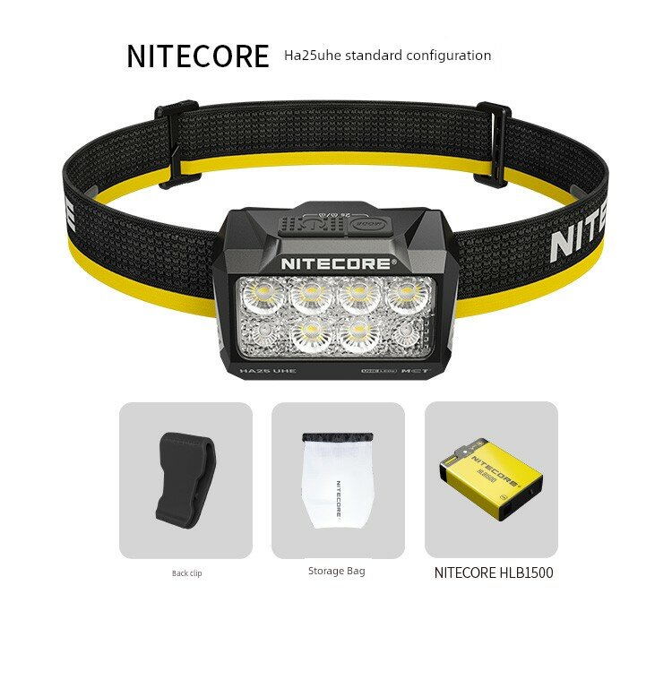 Налобный фонарь NITECORE HA25 UHE для активного отдыха, с регулировкой цветовой температуры, дальнобойный, легкий,