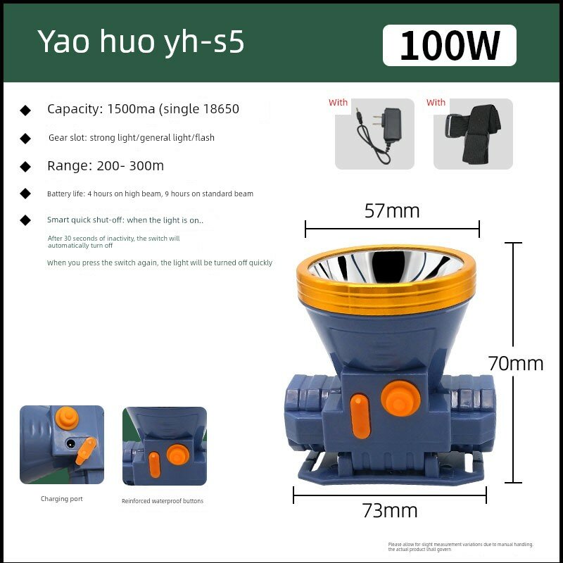 Специальное предложение: налобный фонарь Yaohuo LED, классическая модель, сверхдолгое время работы от аккумулятора,