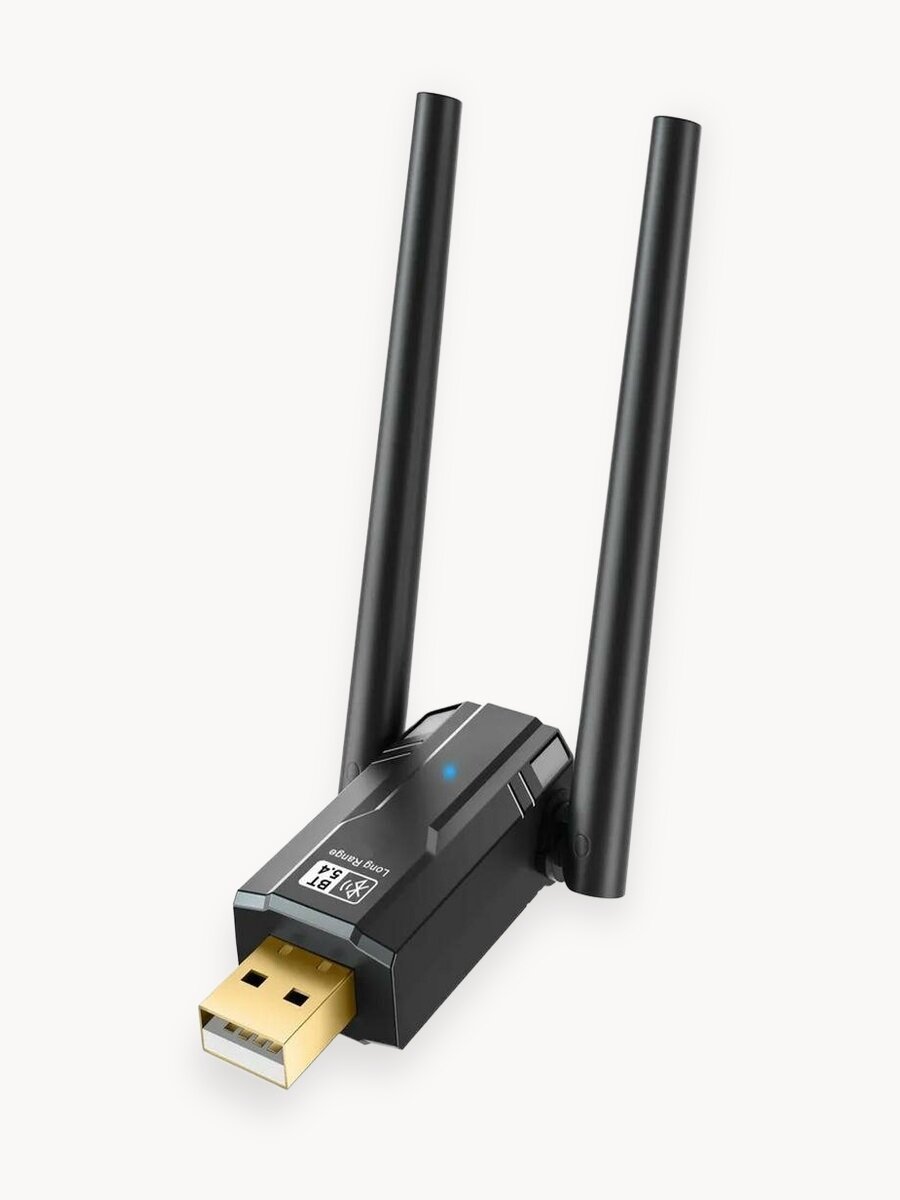 USB Bluetooth 5.4 адаптер для ПК, компьютера, ноутбука, наушников Windows 8.1 / 10 / 11, универсальный