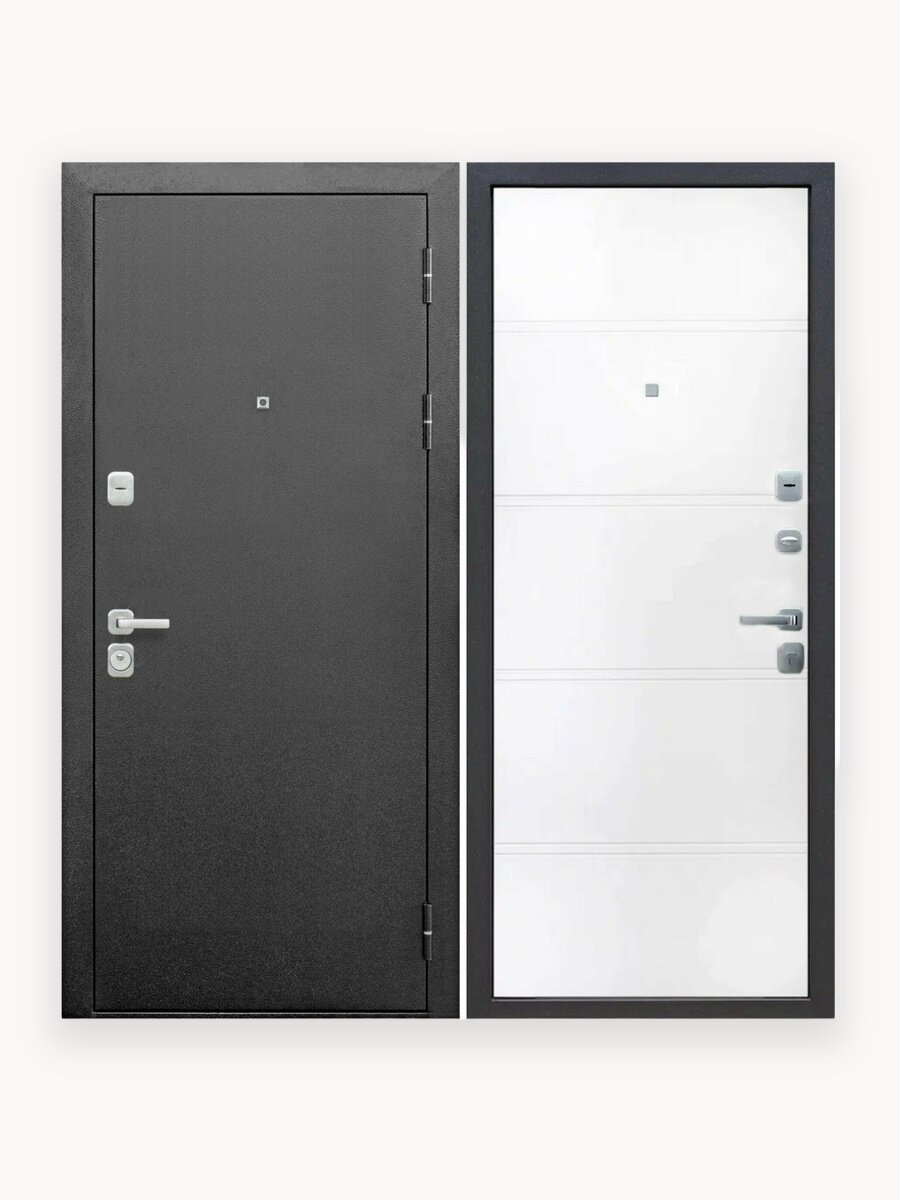 Входная дверь Ferroni 9 см Серебро эмалит белый (960мм) правая