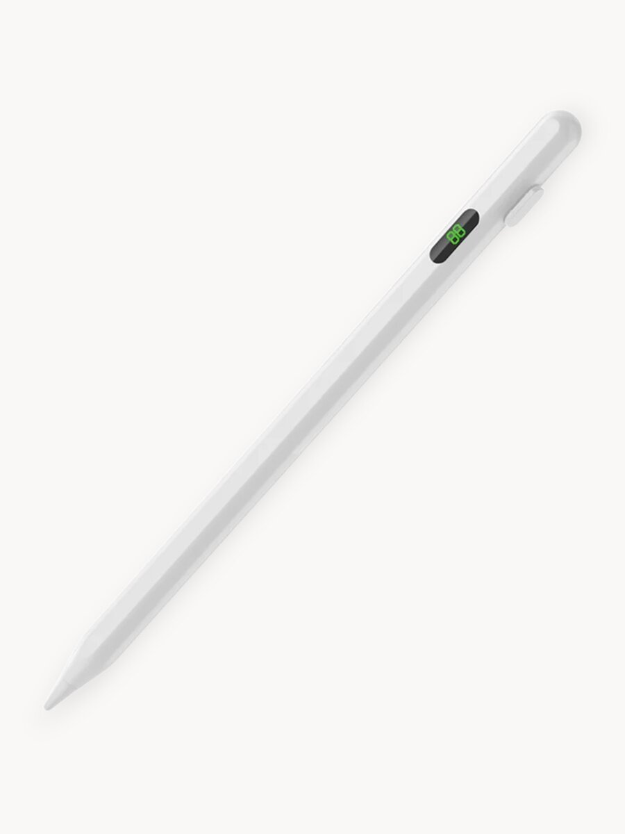 Стилус Stylus Pencil, универсальный, цифровая индикация заряда, белый