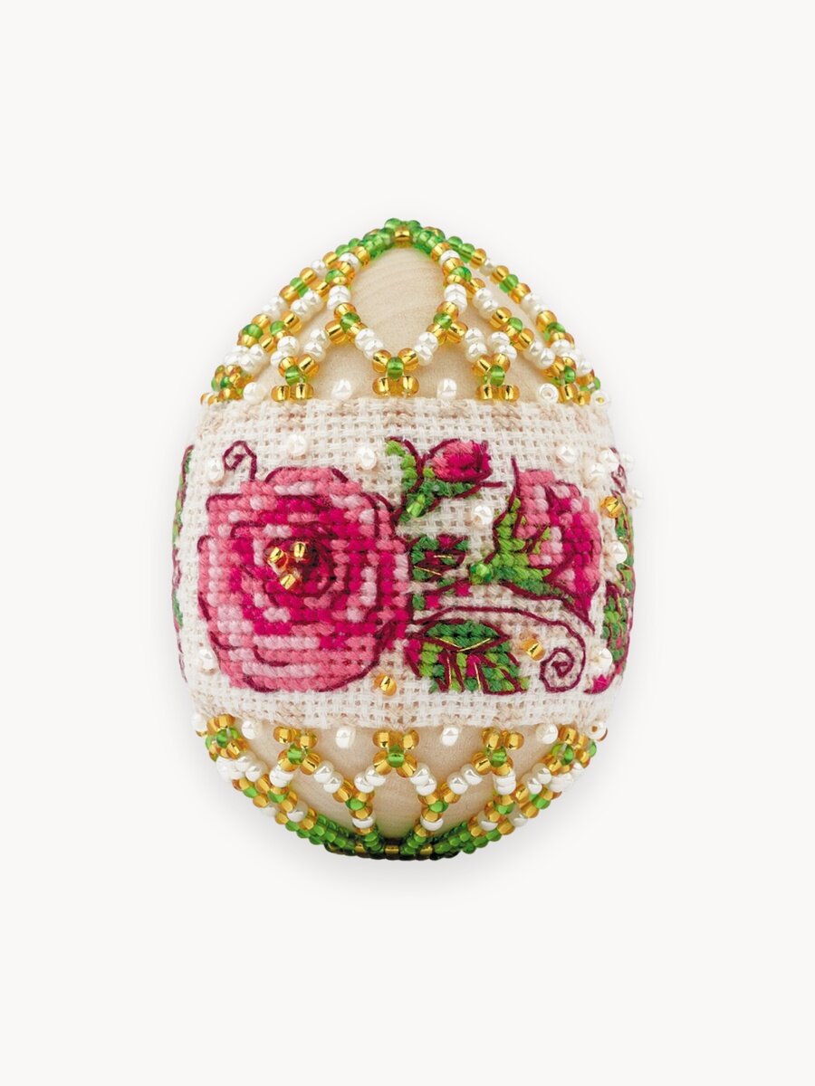 Набор для вышивания крестом Риолис, вышивка крестиком яйцо пасхальное "Розы" 6,5*5см, В221