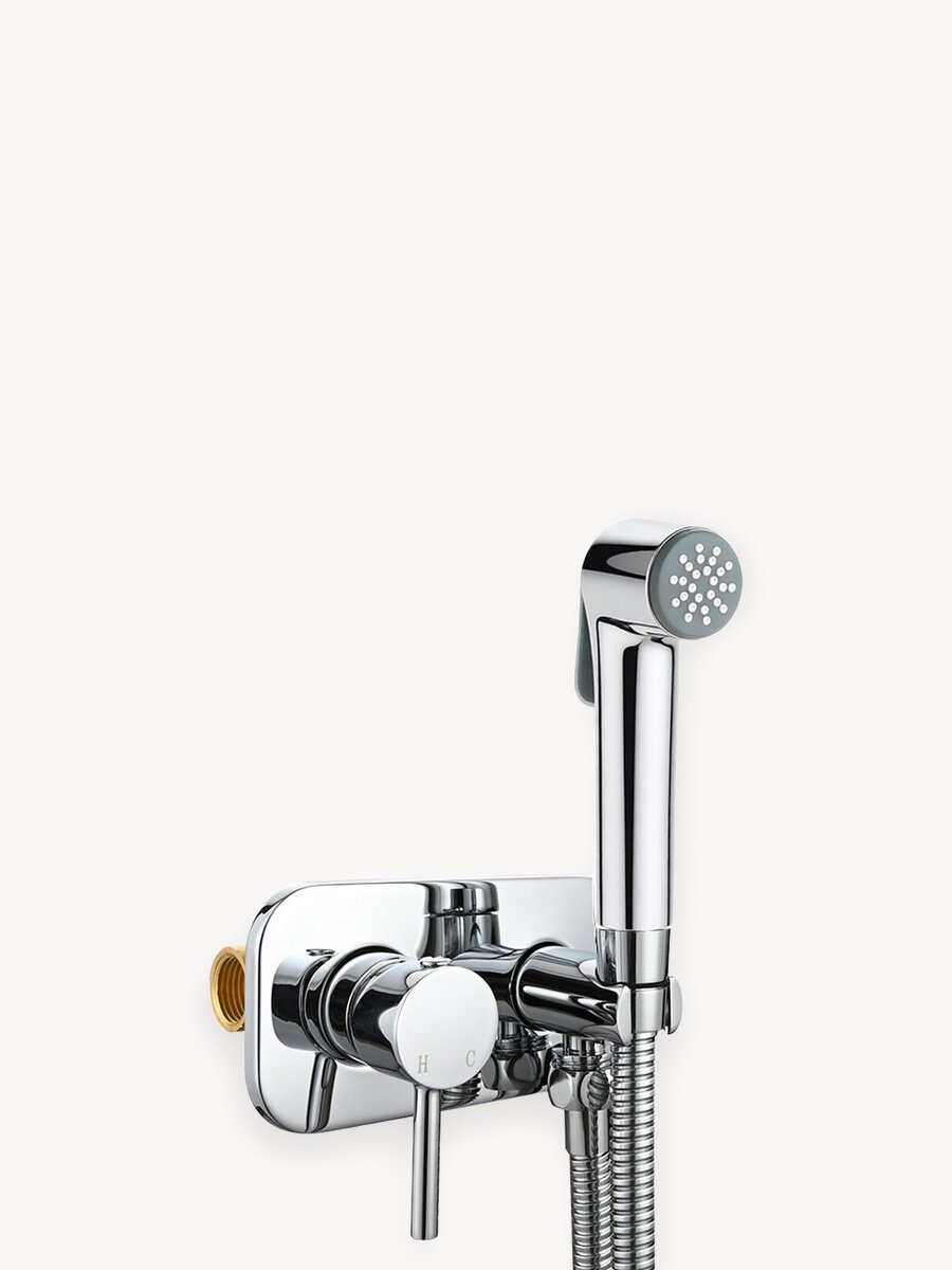 GROHE Смеситель для биде с гигиеническим душем на стену, для ванной / унитаза, Латунь шланг 1500 мм*1