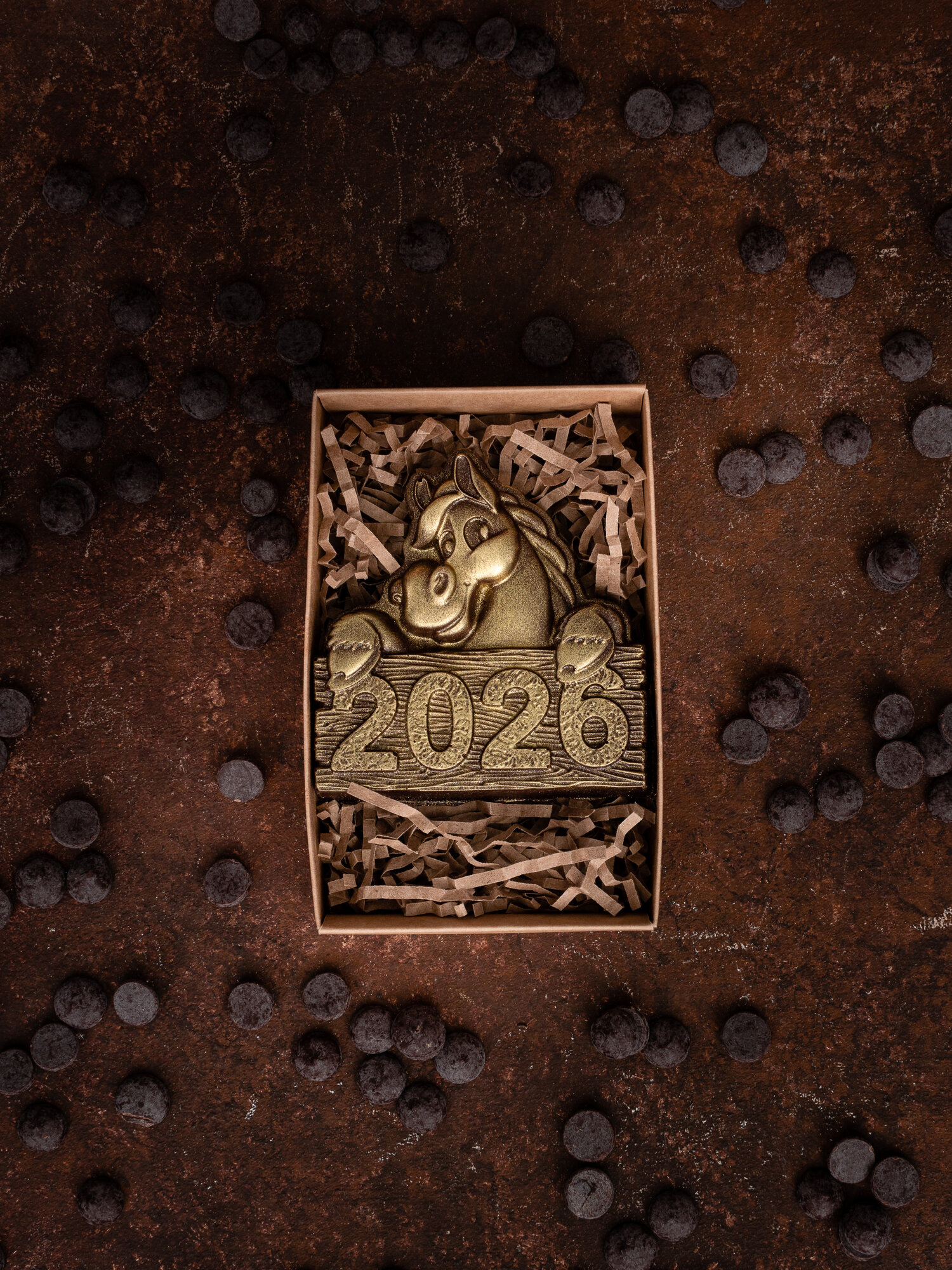 Тёмный шоколад "Лошадь 2026" ручной работы