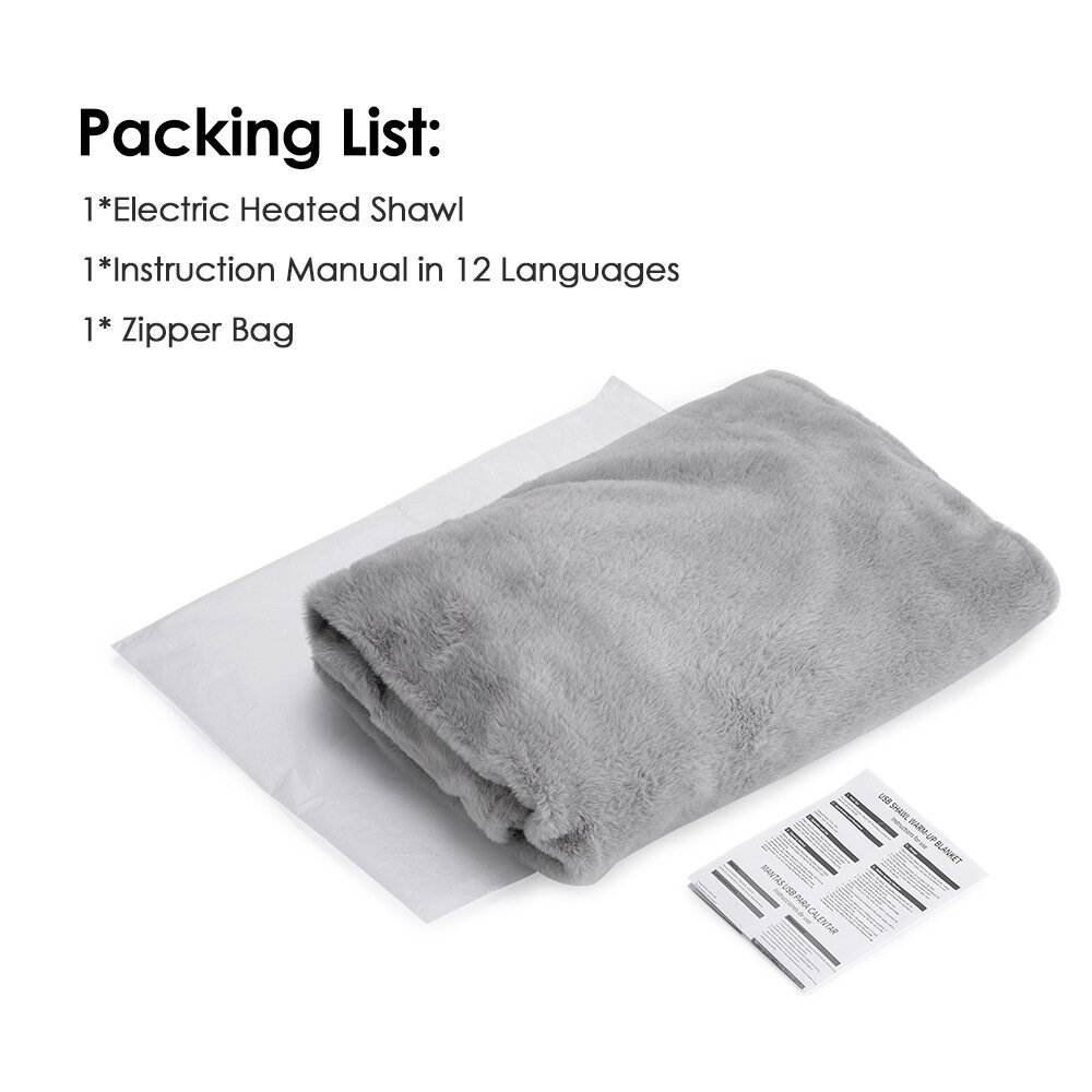 Электрическое нагреваемое шаль-одеяло, портативное USB-одеяло с подогревом, стираемое одеяло для обеденного перерыва