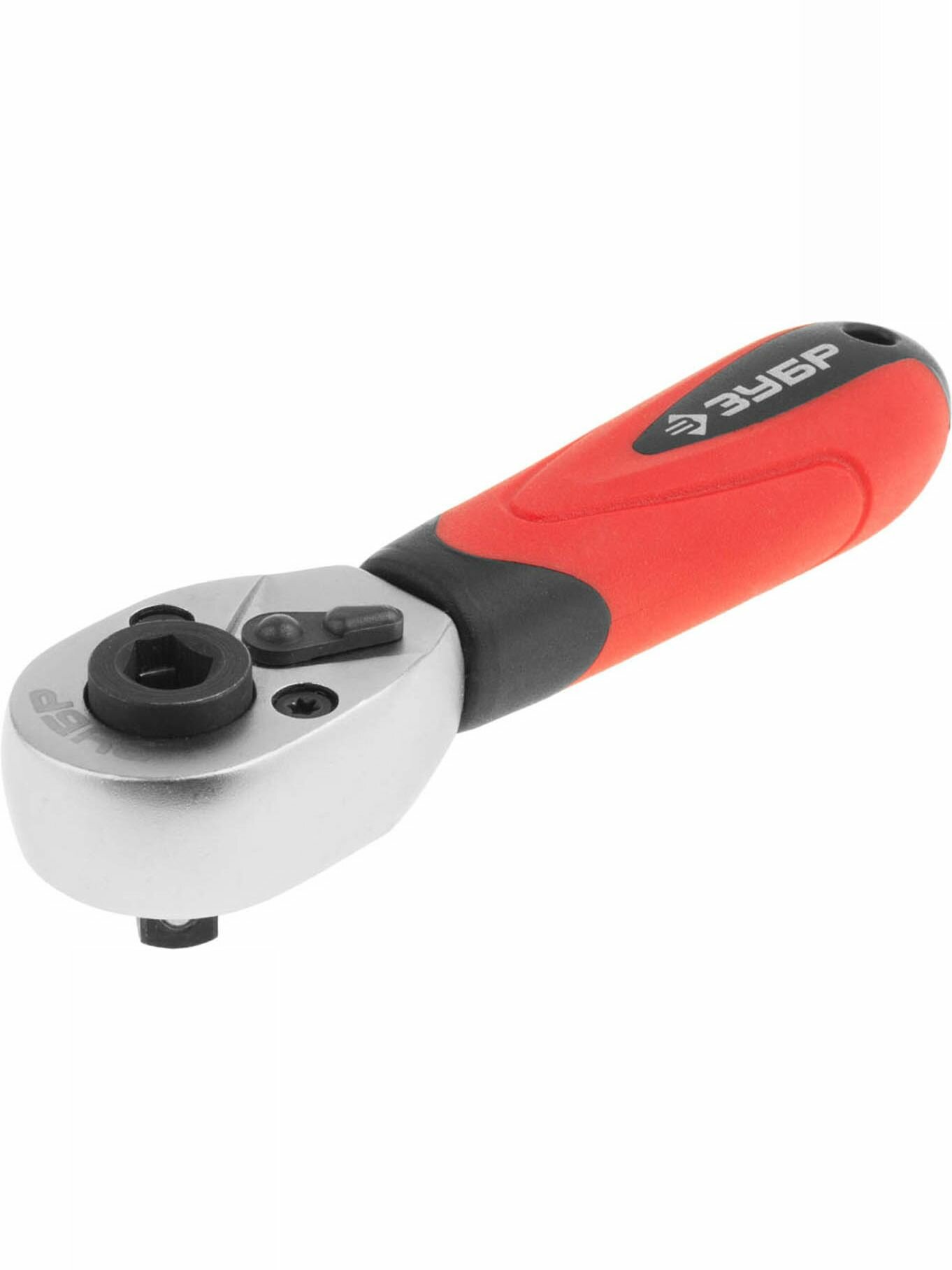 ЗУБР 1/4", 72 зубца, Cr-V сталь, трещотка для торцовых головок и бит 27735-1/4