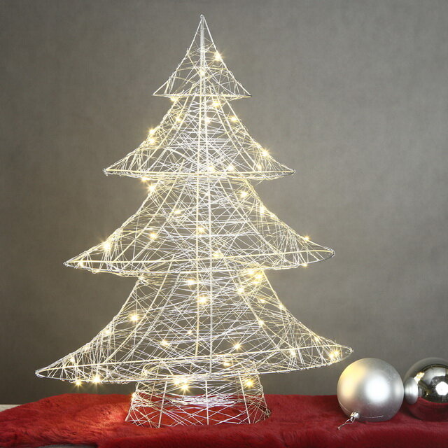 Светодиодная елка Монтелло Сильвер 60 см, 60 теплых белых LED, таймер, на батарейках, Koopman, AMZ106320