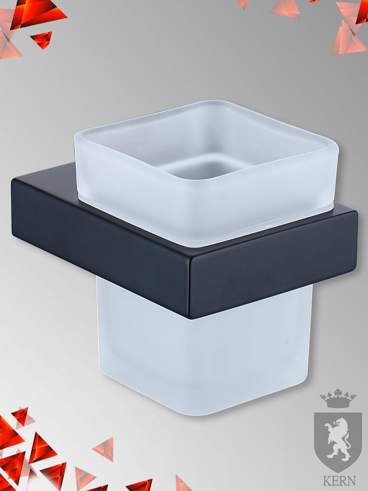 Настенный стеклянный стакан KERN 9505 черный