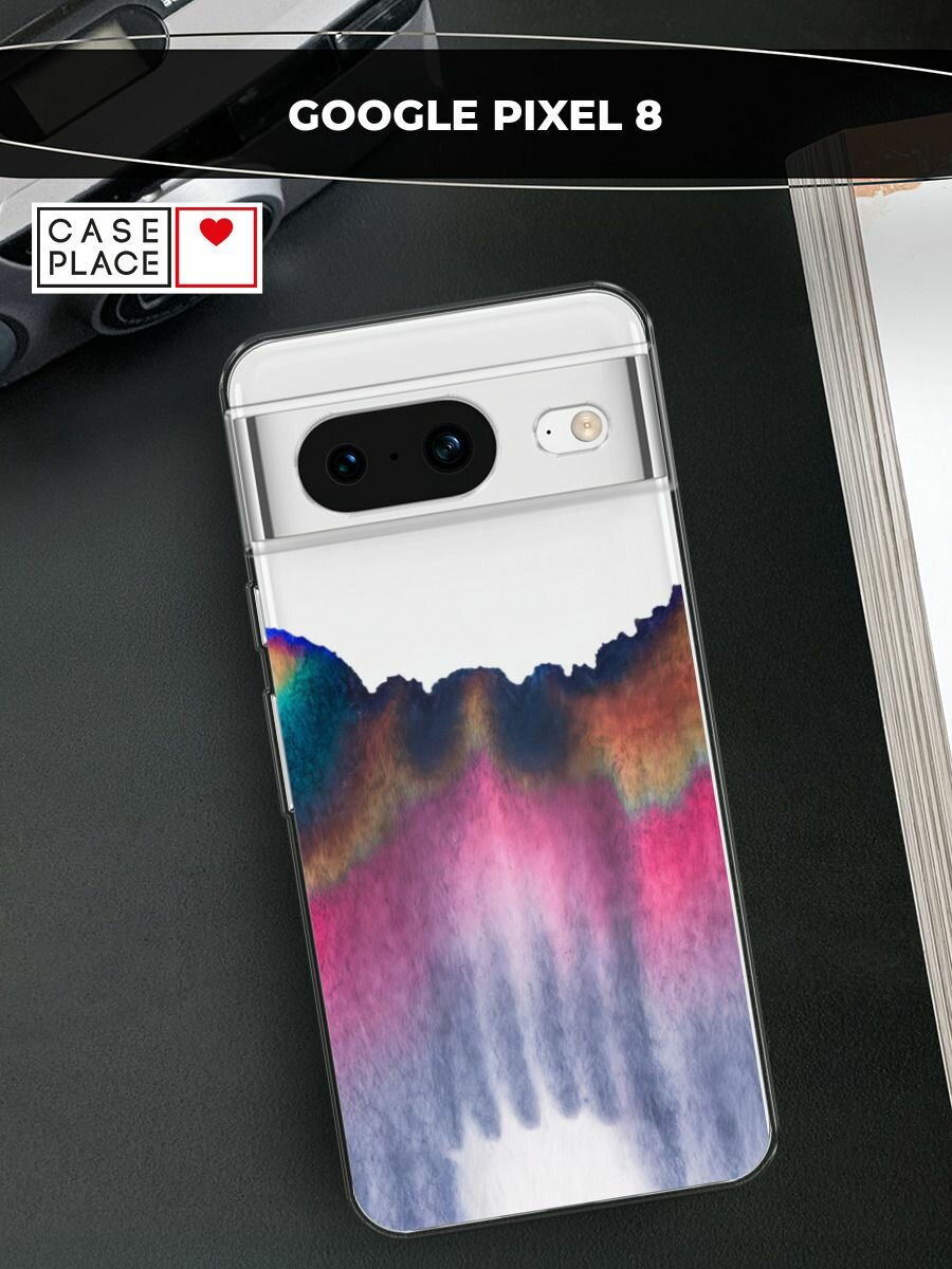 Чехол на Google Pixel 8 / Гугл Пиксель 8 с принтом Акварельная абстракция, прозрачный