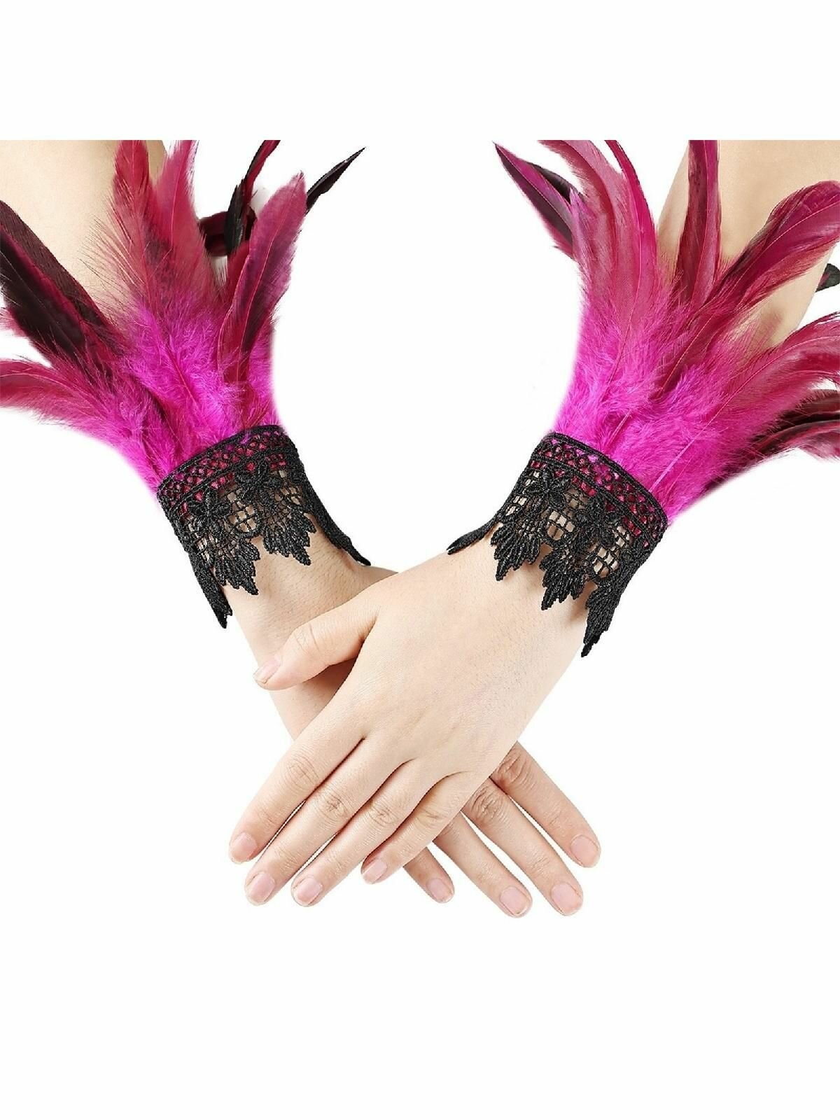 Перьевой чокер, Розово-красный