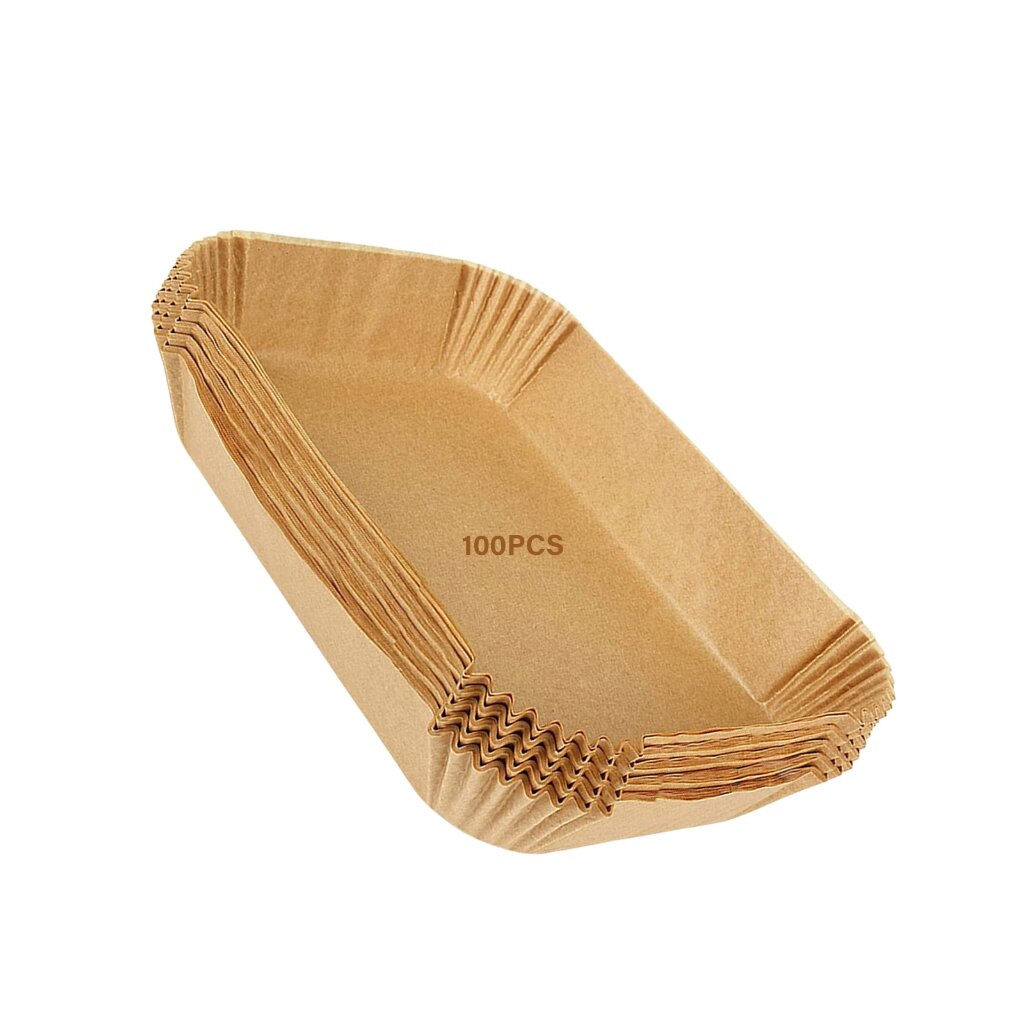 100шт Воздушных Фритюрниц Одноразовые Бумажные Вкладыши Антипригарные Пергаментные Фильтры Для Выпечки для Равномерного Приготовления Пищи Семейный Инструмент Для Приготовления Пищи