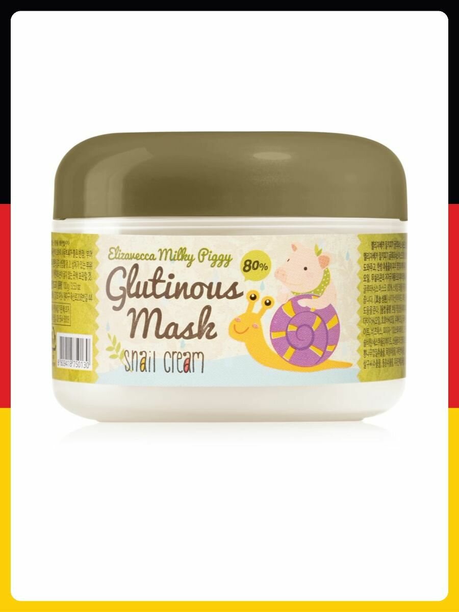 Маска косметическая Elizavecca Milky Piggy Glutinous Mask 80% Snail Cream Intensive moisturizing and nourishing mask with snail extract, 100 г