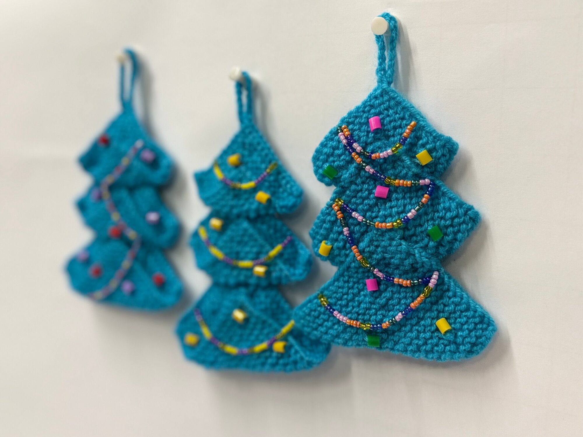 Набор вязанных игрушек аистенок "Елочка", акрил/шерсть, голубой цвет, 3 шт