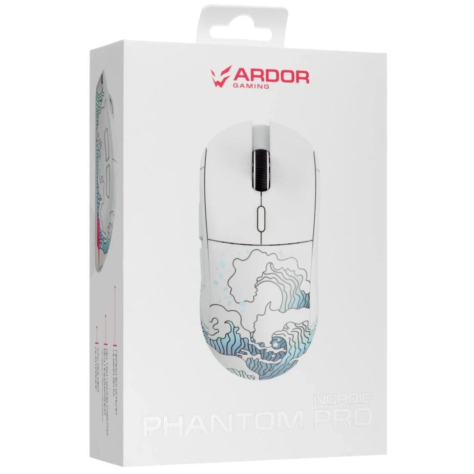 Мышь беспроводная/проводная ARDOR GAMING Phantom PRO Nordic [ARDW-PHN3395-BW] синий