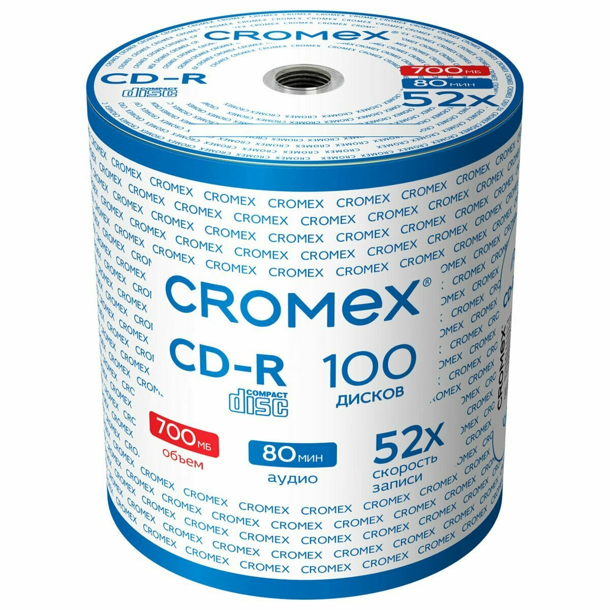 Оптический диск CD-R Cromex 700Mb, 52x, Bulk, комплект 100шт. (513779)