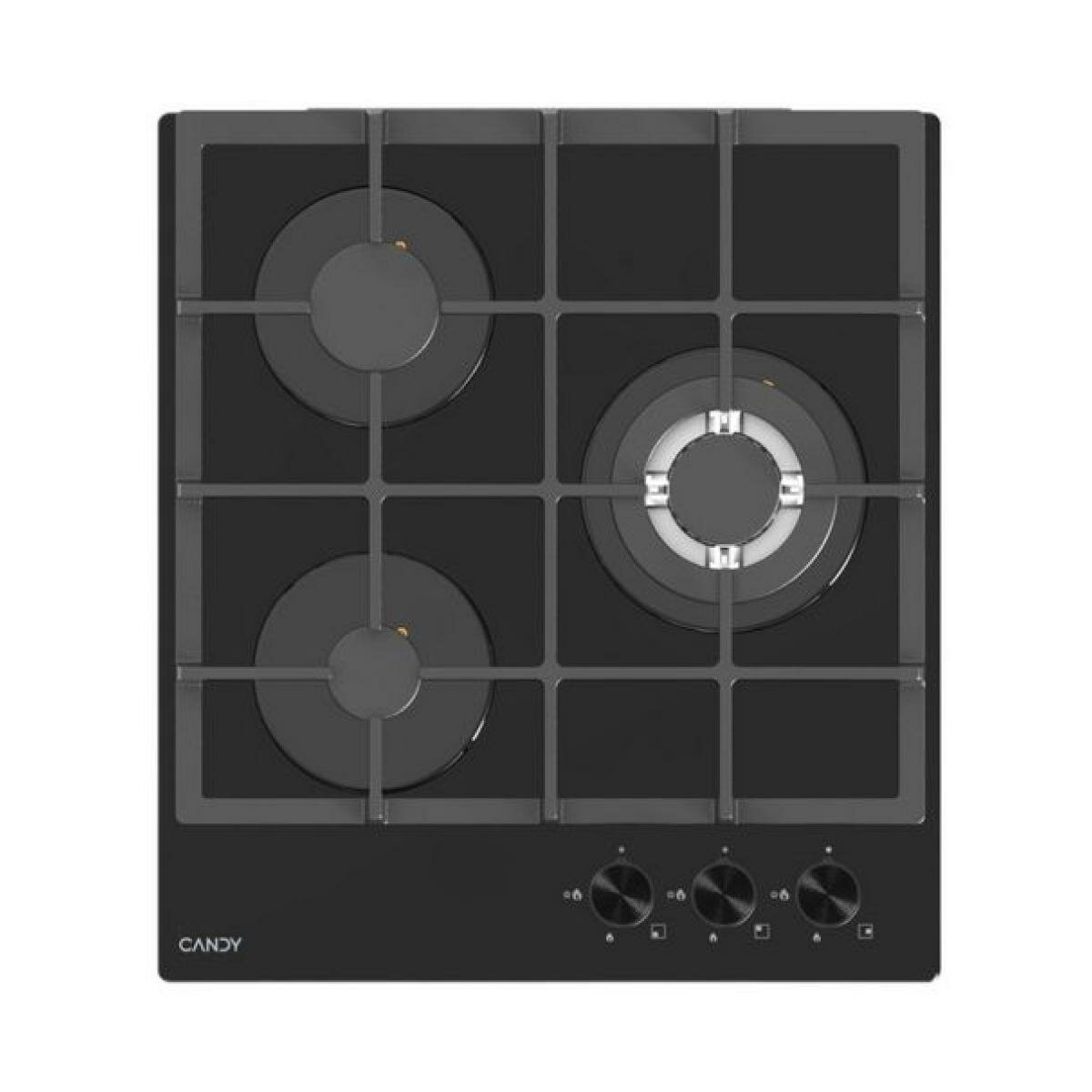 Панель варочная газовая Candy CHXG53CWB 3 конфорки, 45 см, Чёрный