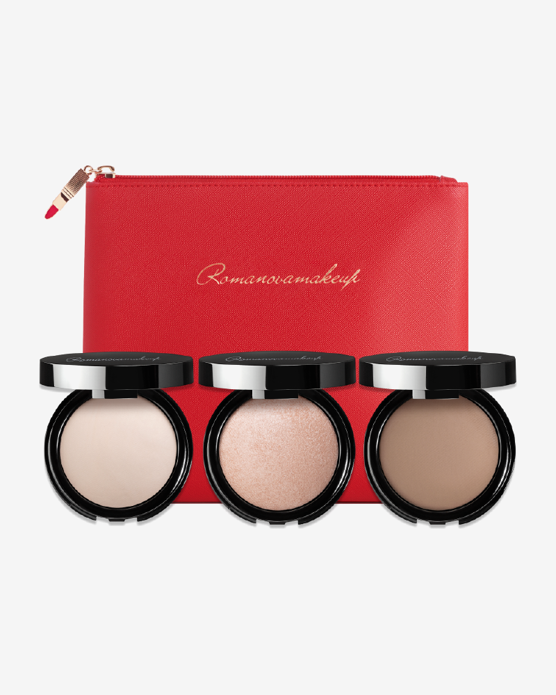 Romanovamakeup набор SEXY FACE LIGHT пудра, скульптор, хайлайтер, косметичка