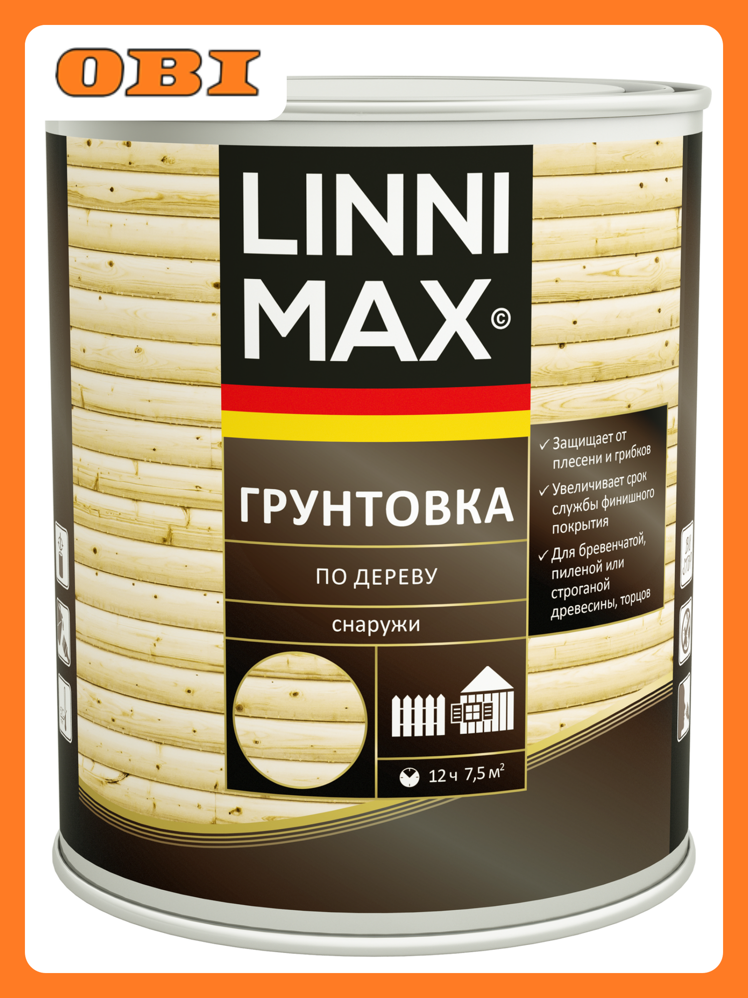 Грунтовка LINNIMAX, для дерева, глубокого проникновения, для наружных работ