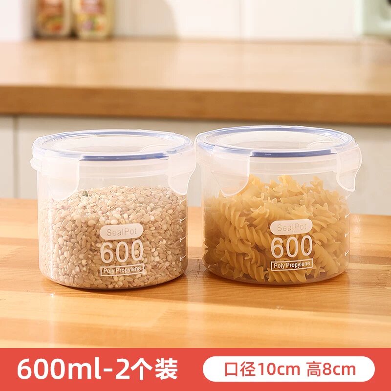 Герметичные банки, пластиковые контейнеры для еды, банки для хранения, банки для хранения круп, кухонные закуски,