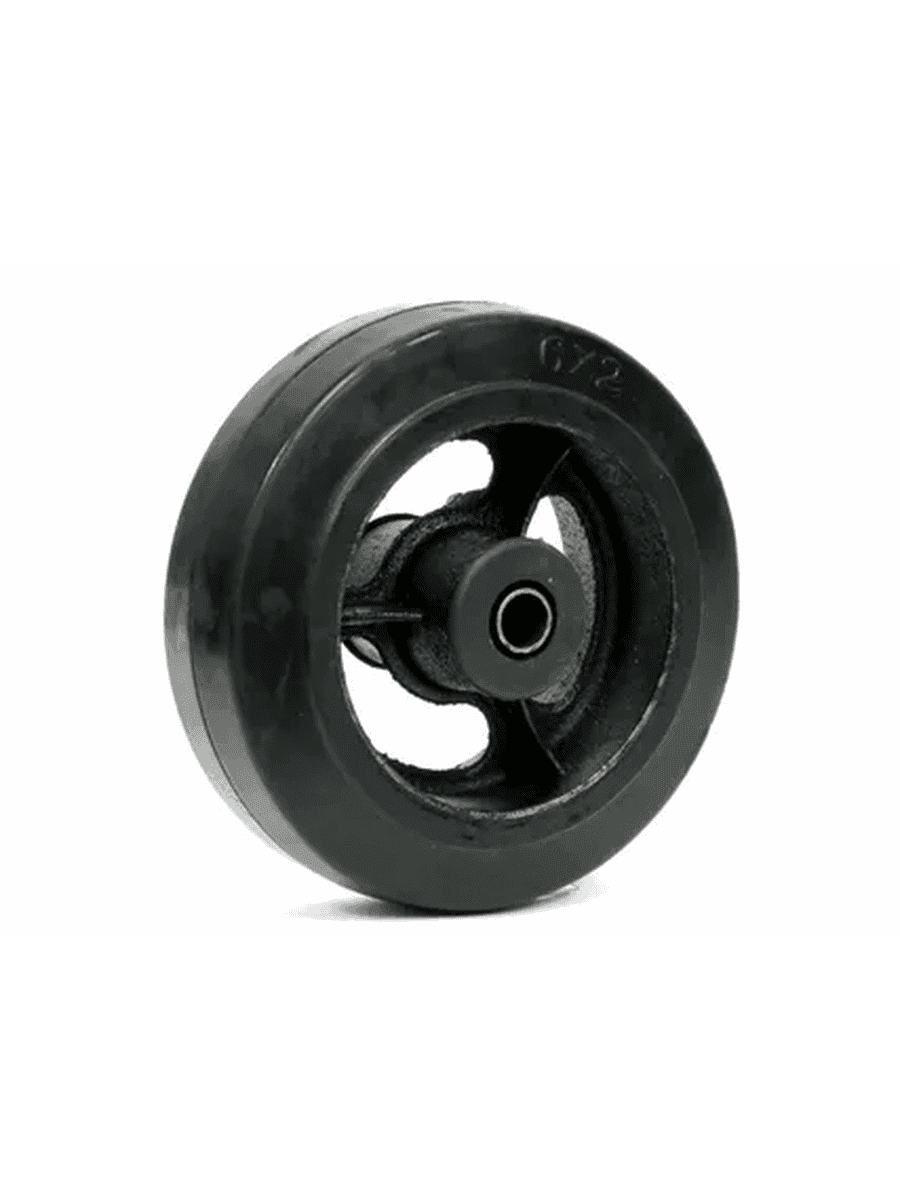 Колесо большегрузное черная резина прессованная чугун ZipFit D54 d125-150кг роликоподшипник