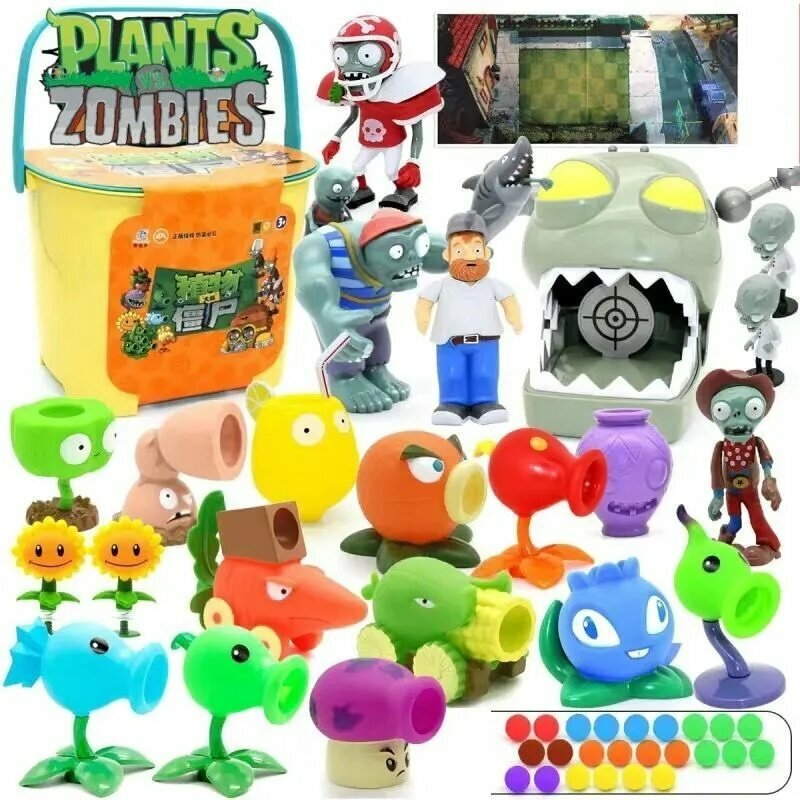 22 игрушка + карта Большой набор Растения против Зомби - Plants vs. Zombies