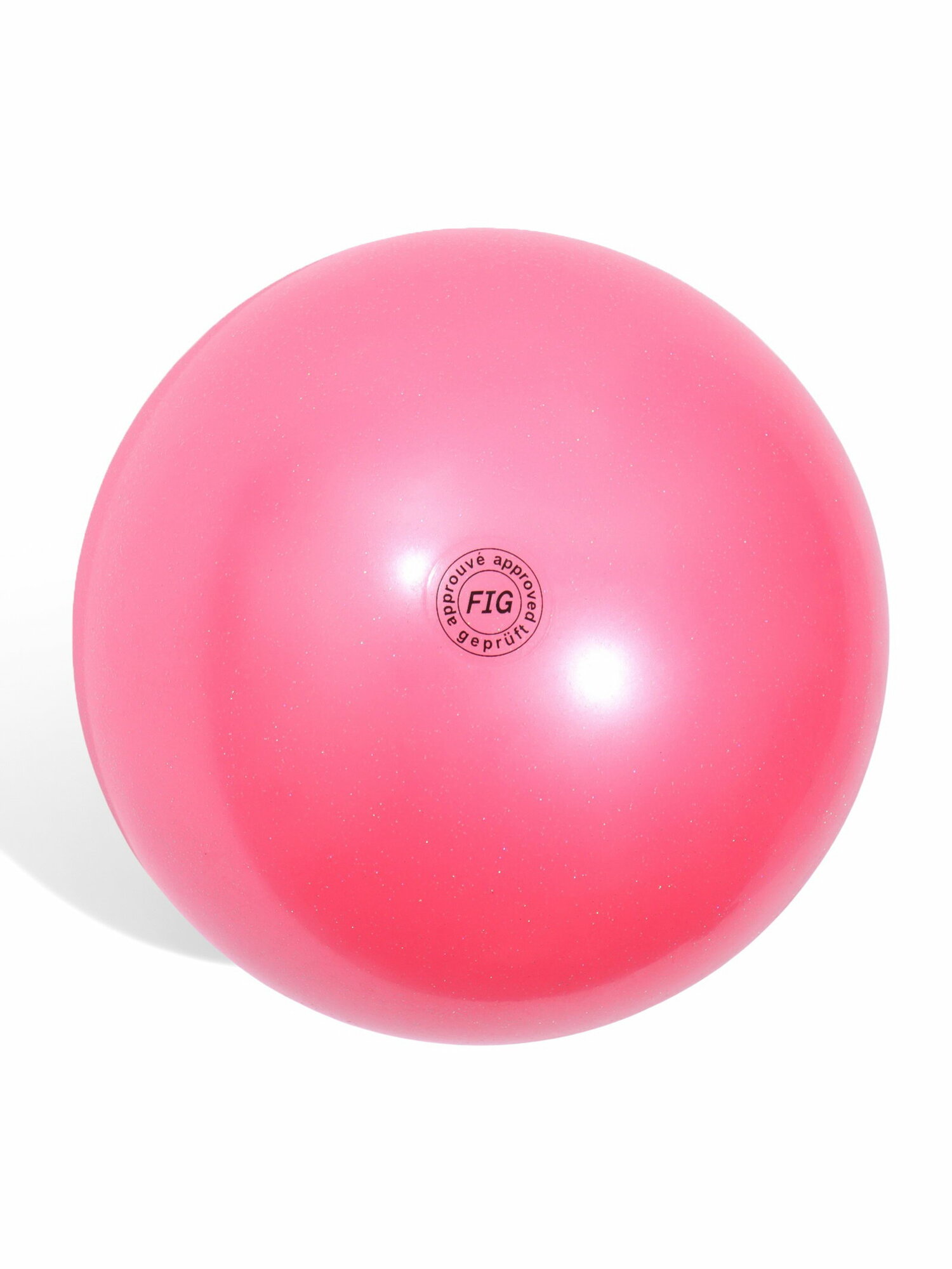 Мяч для художественной гимнастики Металлик, с глиттером, d=19 см, розовый
