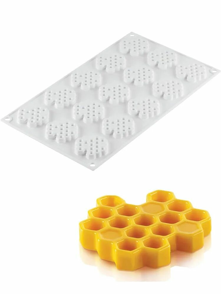 Форма для шоколада "Силиконовая форма для шоколада в форме сот", 15 яч, 1 шт